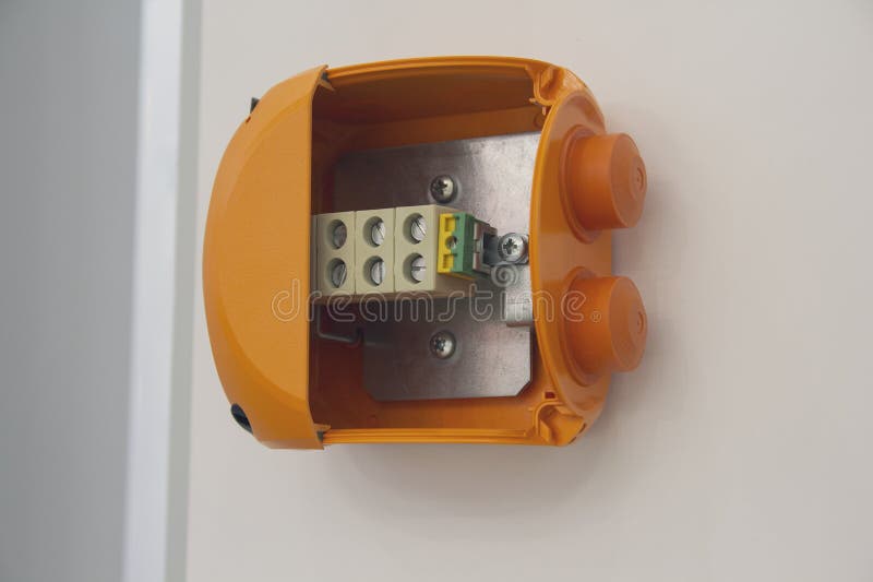 Wires and Terminals To Open the Electrical Distribution Box Stock Photo ...