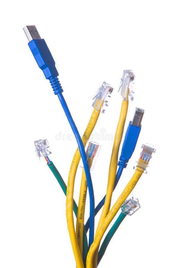 Wires Connected To a Modern Laptop Stock Photo - Image of communication ...