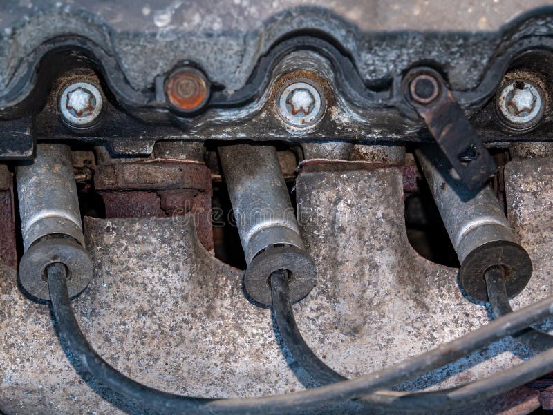 Wires For Connecting The Spark Plugs Of A Car Engine Stock Image