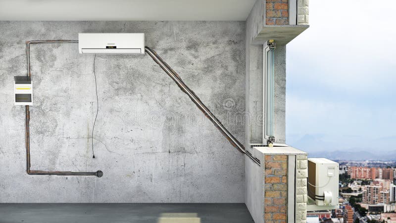 Wires Connection Between Outside And Inside Conditioner Blocks And ...