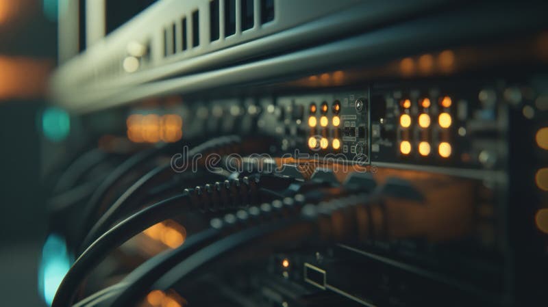 Wires Connectors and Patch Panels in a Network Data Center. Generative ...