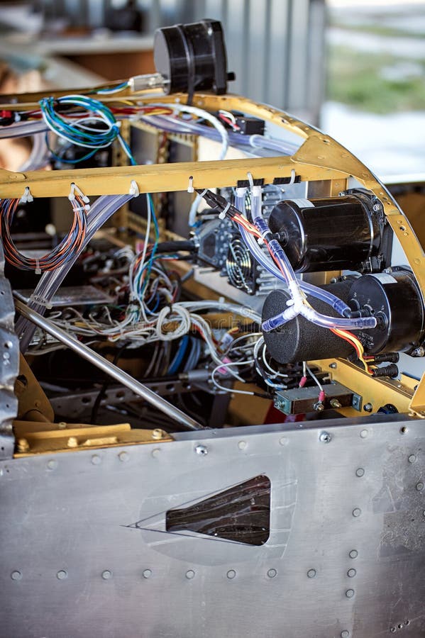 The Interior of the Instrument Panel of a Light Single-engine Aircraft ...