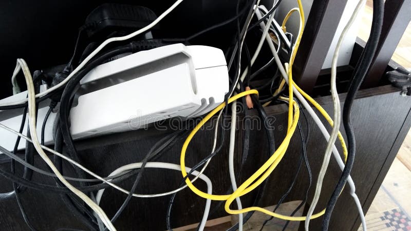 Wires Electric Mess stock photo. Image of fiber, electricity - 182359730