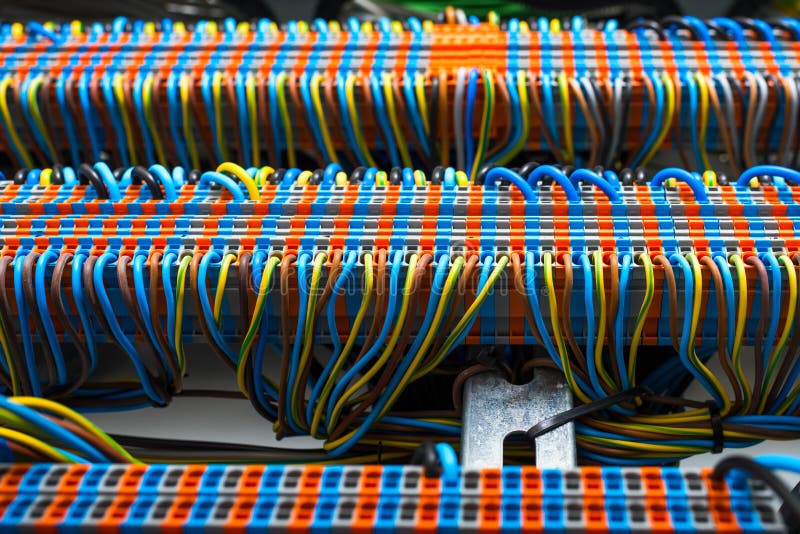 Wires in electrical panel stock image. Image of electricity - 114292053