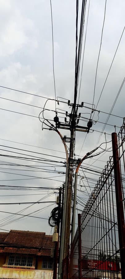 The Wires that Float so Complicated Stock Photo - Image of pole, wires ...