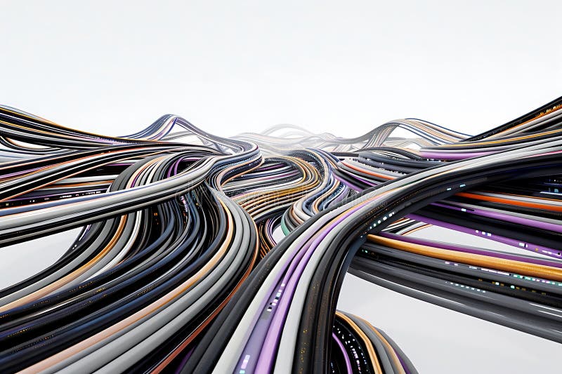 Wires Hub in an Industrial Setting Stock Illustration - Illustration of ...