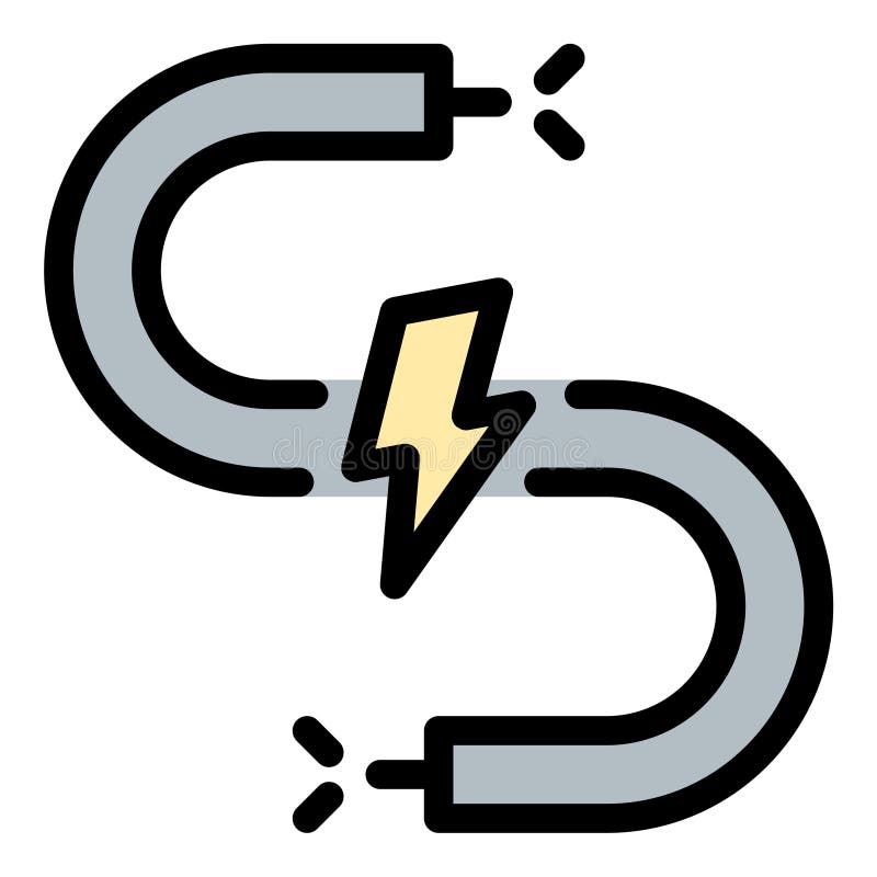 Wires Icon Flat Line Style Illustration Representing Electrical ...