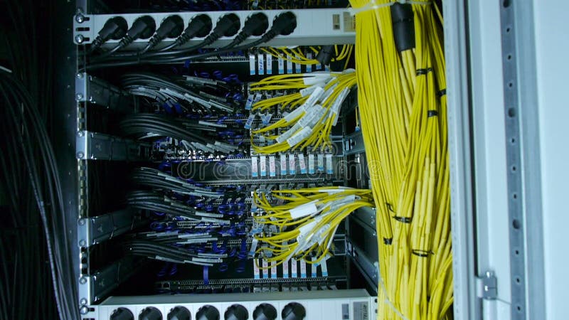 Wires, Lightbulbs and Computer Parts in Render Farm Stock Footage ...