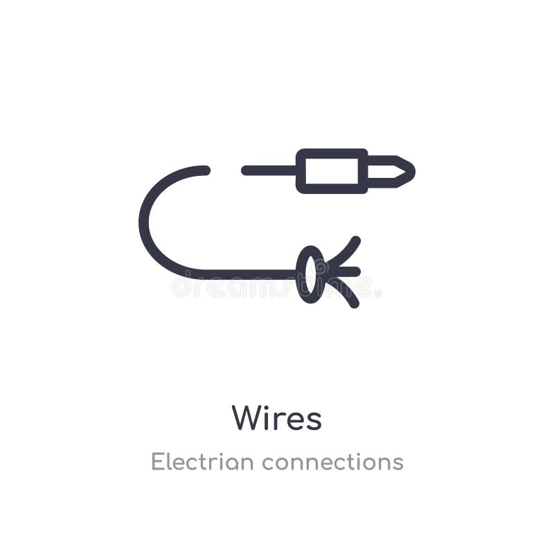 Linear Wires Icon From Electrian Connections Outline Collection. Thin ...