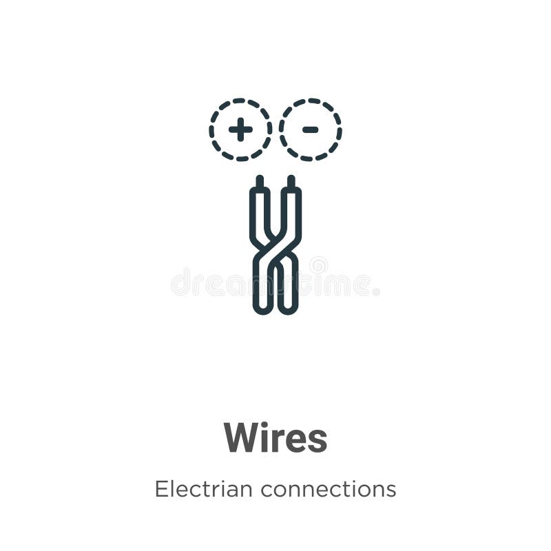 Wires Outline Vector Icon. Thin Line Black Wires Icon, Flat Vector ...