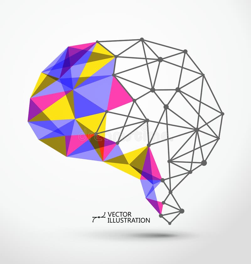 Wires from the Point of Brain Graphics, Vector Illustration Stock ...