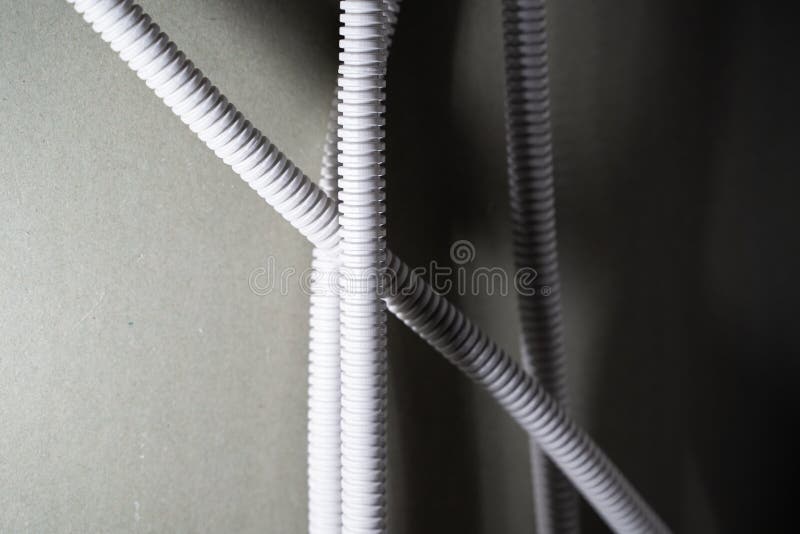 The Wires in the Protective Corrugated Pipe are Held Inside the ...