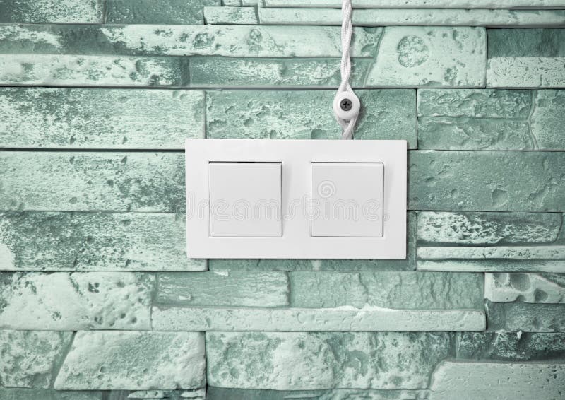 Wires and a Switch on a Stone Wall Stock Image - Image of clean ...