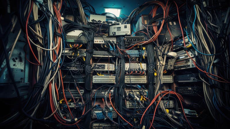 Wires technology issues stock illustration. Illustration of workspace ...