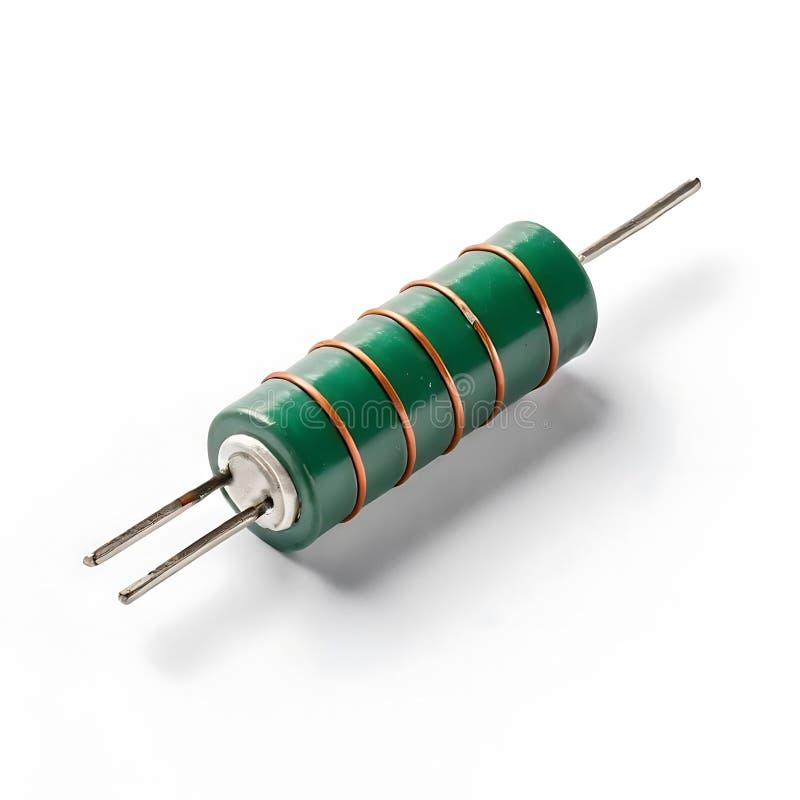 Wirewound Resistor Isolated on a White Background Stock Photo - Image ...