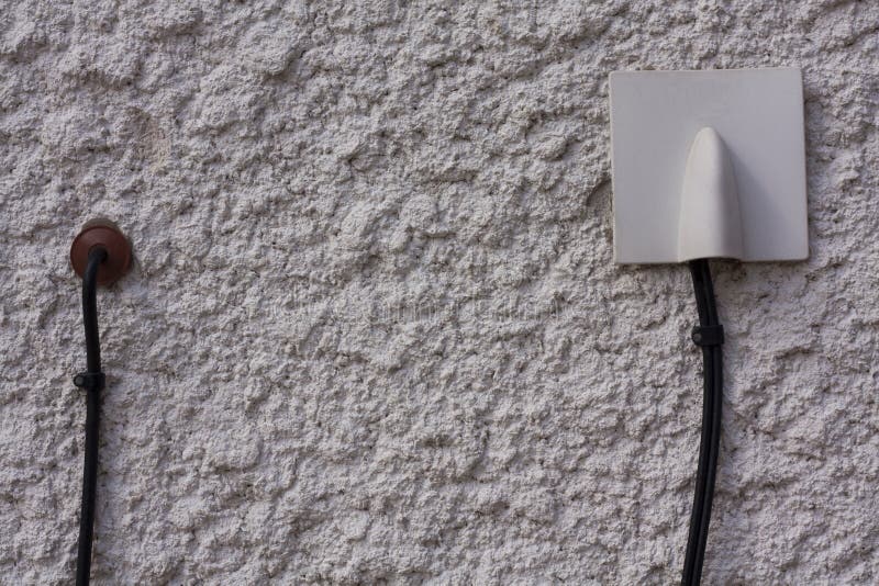 Wiring cable on the wall stock image. Image of connectivity - 31715373