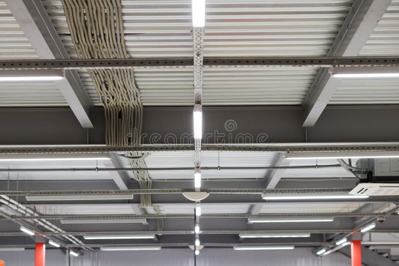 Wiring from the Ceiling, Ceiling Frame Made of Metal Profile Stock ...