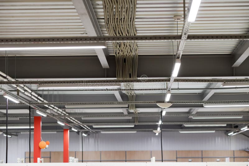 Wiring from the Ceiling, Ceiling Frame Made of Metal Profile Stock ...