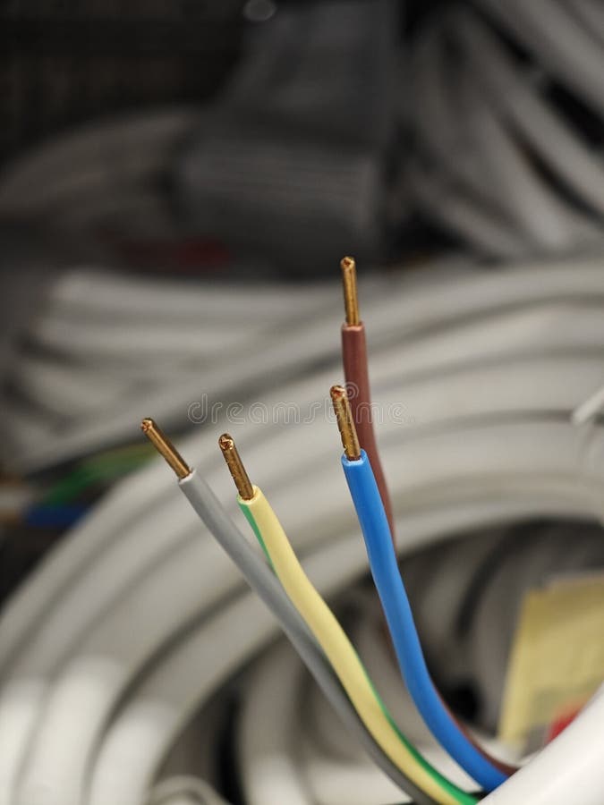 Wiring Components Arranged for Electrical Work in a Construction Area ...