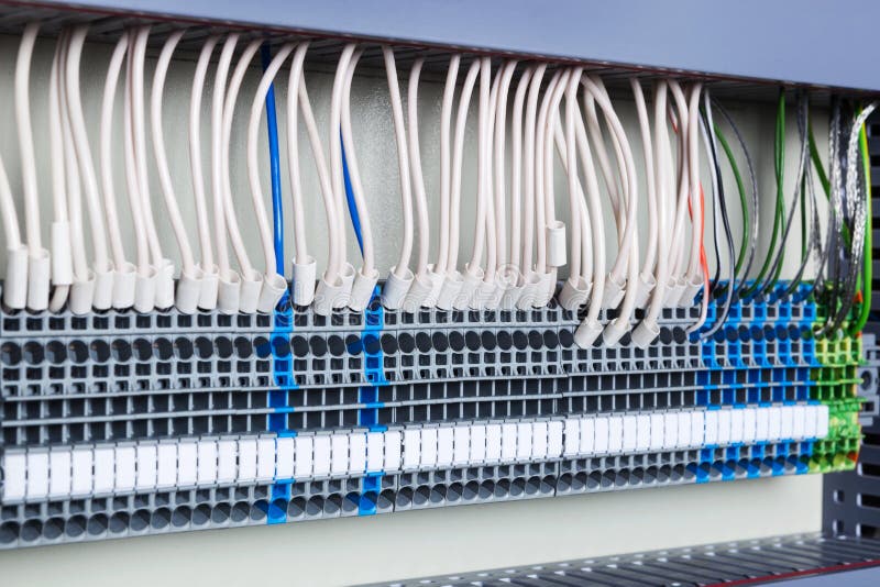 Electrical Wiring Fuse in Control Cabinet Stock Image - Image of ...