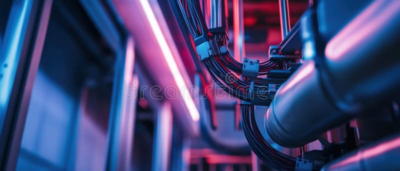 Exposed Electrical Wiring in a New Building Showcasing High Detail and ...