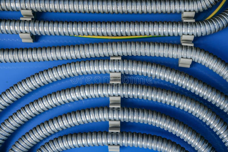 The Electrical Wires in the Corrugated Protection are Attached To the ...