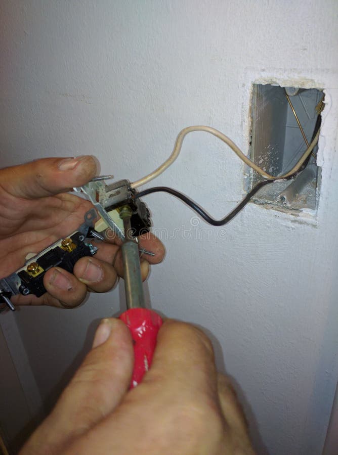 Wiring for Electrical Outlet Installation Stock Image - Image of ...
