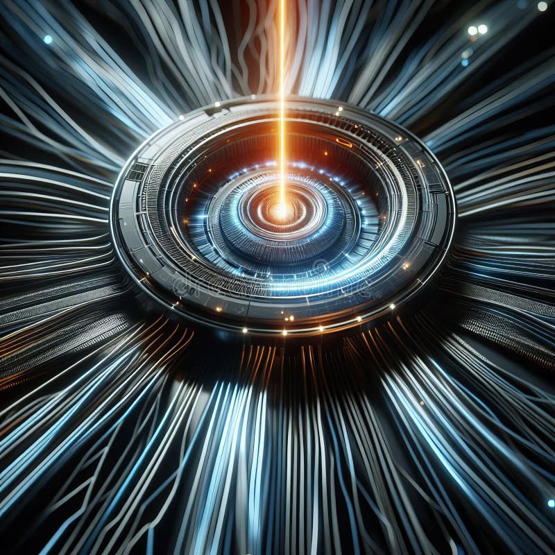 Wiring the Future a Close Up of a Futuristic High Tech Wire with Stock ...