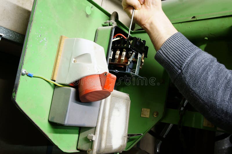 Wiring industrial switch E stock image. Image of tool - 40086835