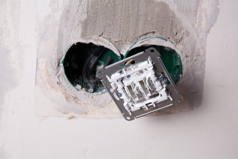 Wiring Installation Process at Home with Electrical Outlet Replacement ...