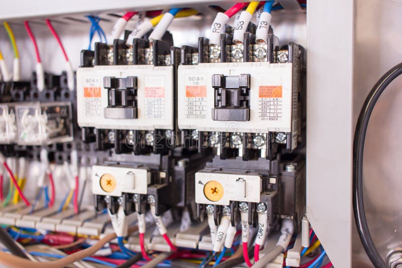 Wiring Management in Control Panel. Stock Photo - Image of cabinet ...