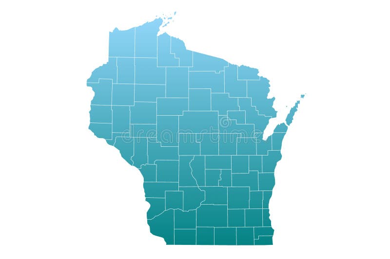 Wisconsin Administrative Map. Counties Map of Wisconsin, Blank Map ...