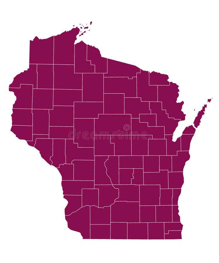 Wisconsin Administrative Map. Counties Map of Wisconsin, Blank Map ...