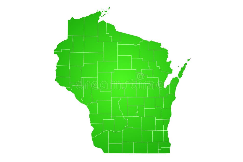 Wisconsin Administrative Map. Counties Map of Wisconsin, Blank Map ...