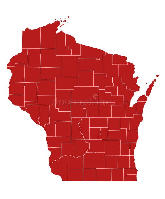 Wisconsin Administrative Map. Counties Map of Wisconsin, Blank Map ...