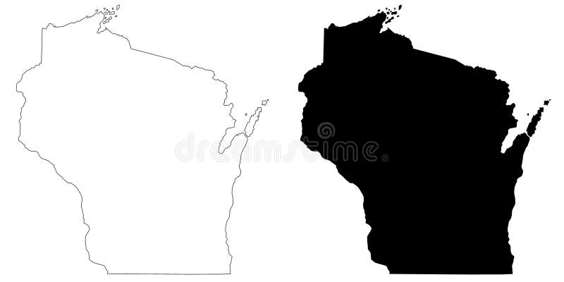 Wisconsin Administrative Map, Wisconsin Outline and Counties State Map ...