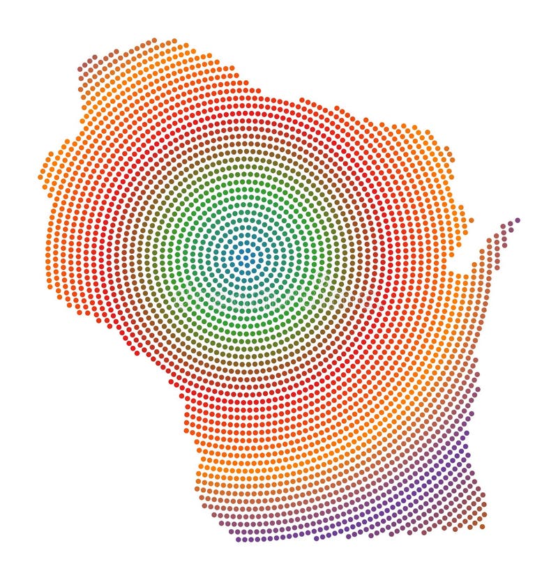 Wisconsin dotted map. stock vector. Illustration of blue - 262073363