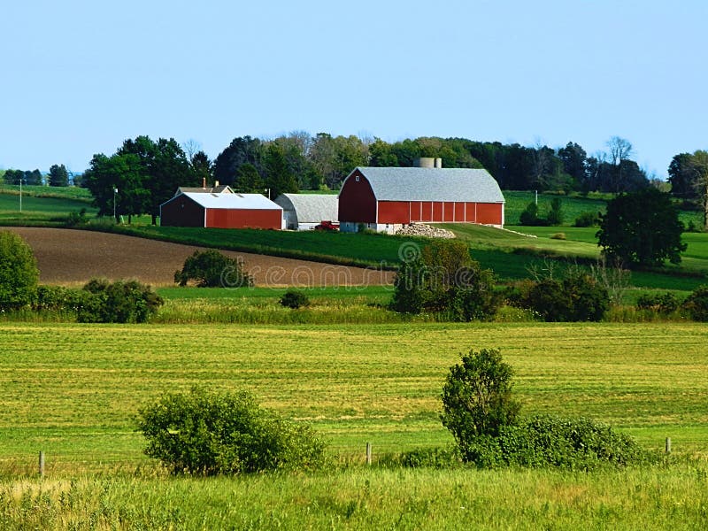 Wisconsin Farming Landscape in the Summer Afternoon Stock Photo - Image ...