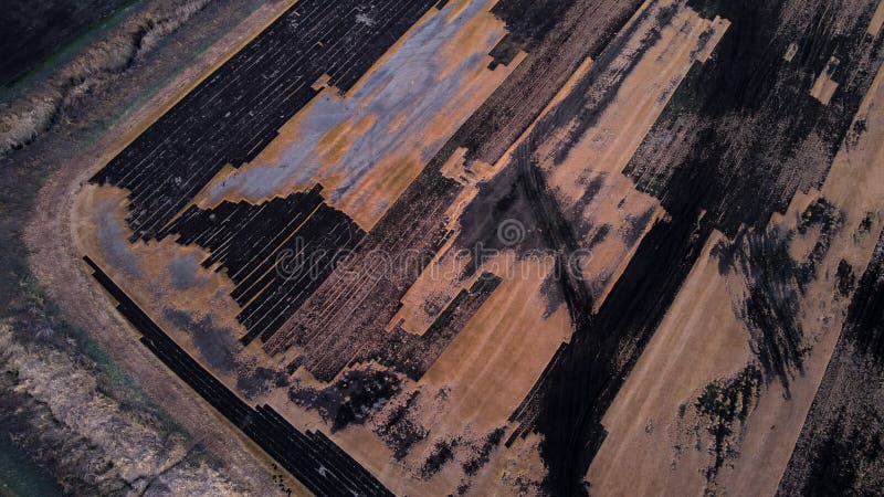 Wisconsin Farmland with Mystery Curious Black Fields Stock Image ...