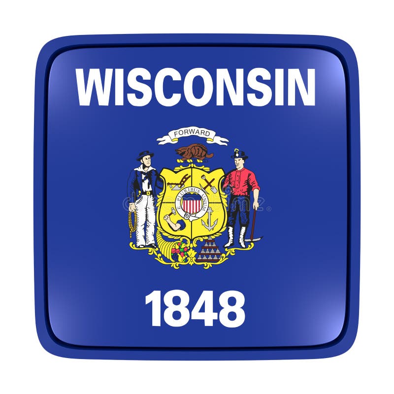 Wisconsin flag icon stock illustration. Illustration of icon - 112465673