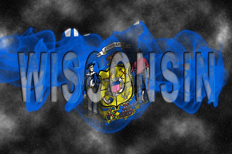 Wisconsin Flag with Starry Background Stock Illustration - Illustration ...