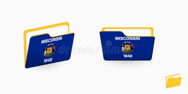 Wisconsin Flag on Two Type of Folder Icon Stock Vector - Illustration ...