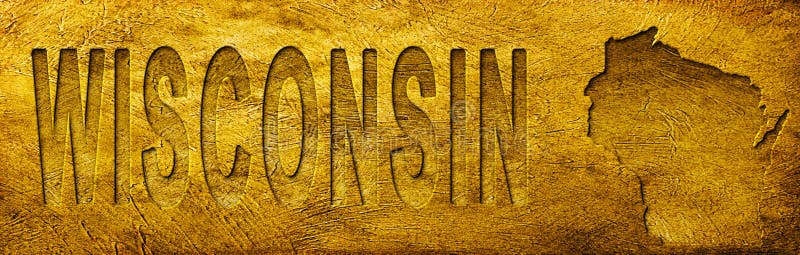 Wisconsin Grunge Gold Texture Stock Illustration - Illustration of ...