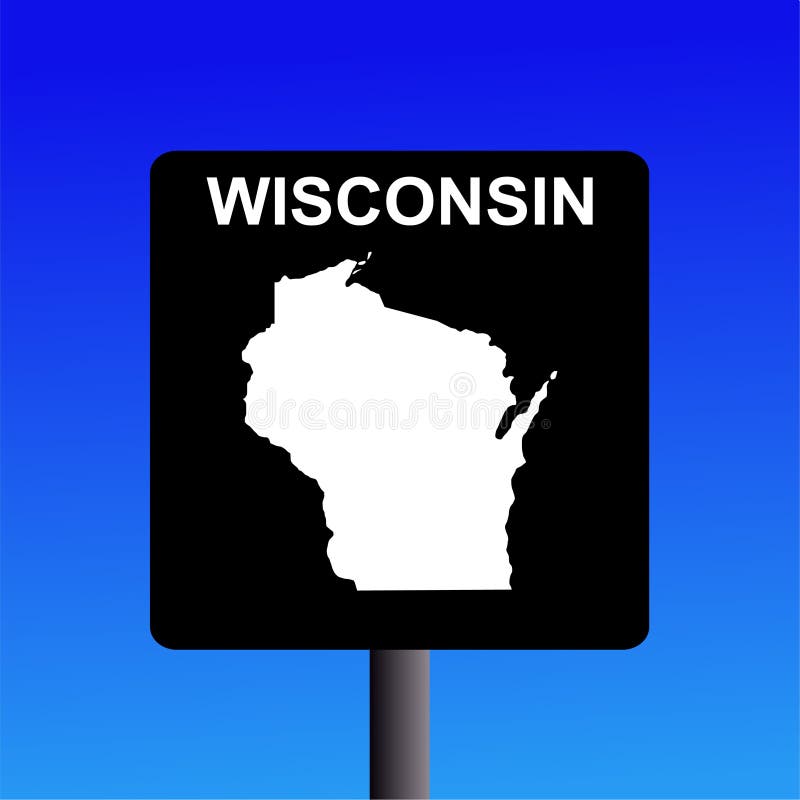 Wisconsin highway sign stock vector. Illustration of america - 3444508