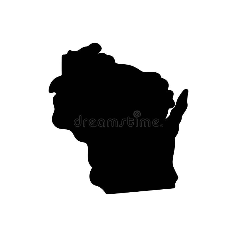 Black Solid Icon for Wisconsin, Country and Region Stock Vector ...
