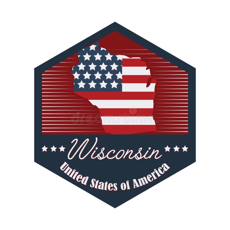 Wisconsin Label. Vector Illustration Decorative Design Stock Vector ...