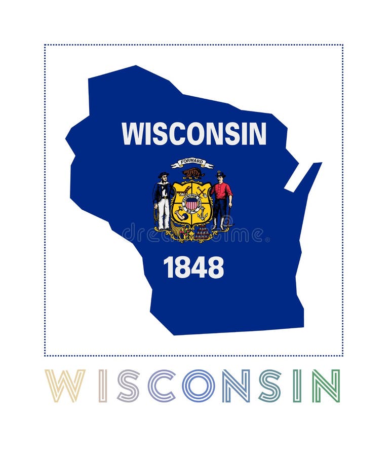 Wisconsin Logo. Map of Wisconsin with Us State. Stock Vector ...