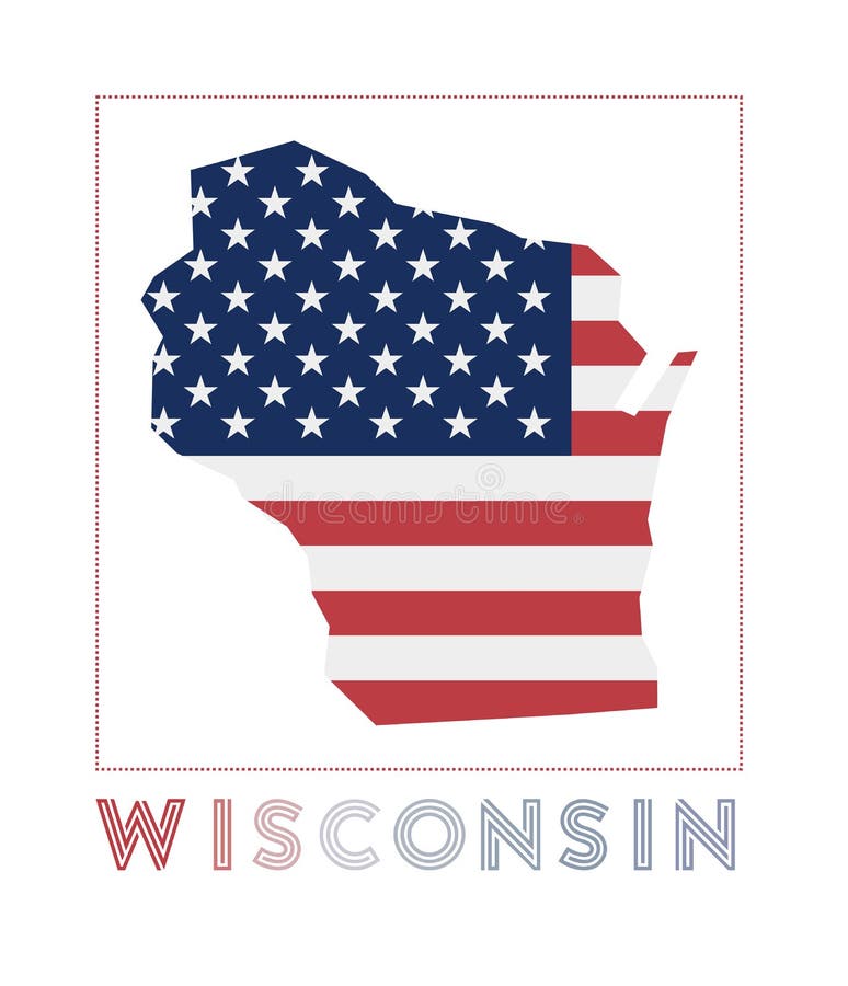 Wisconsin Logo. Map of Wisconsin with Us State. Stock Vector ...