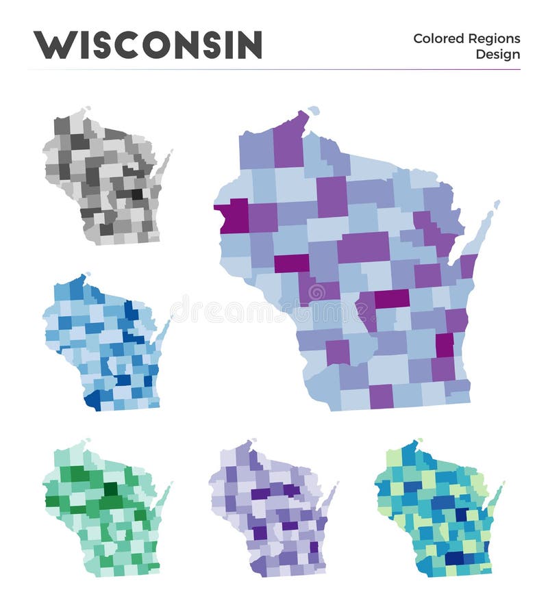 Wisconsin map collection. stock vector. Illustration of citizenship ...