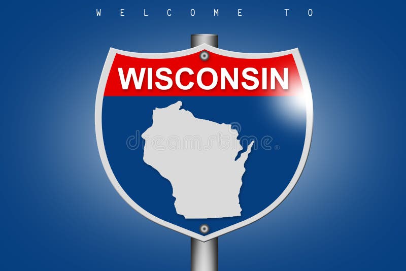 Wisconsin Road and Highway Map. Stock Vector - Illustration of district ...